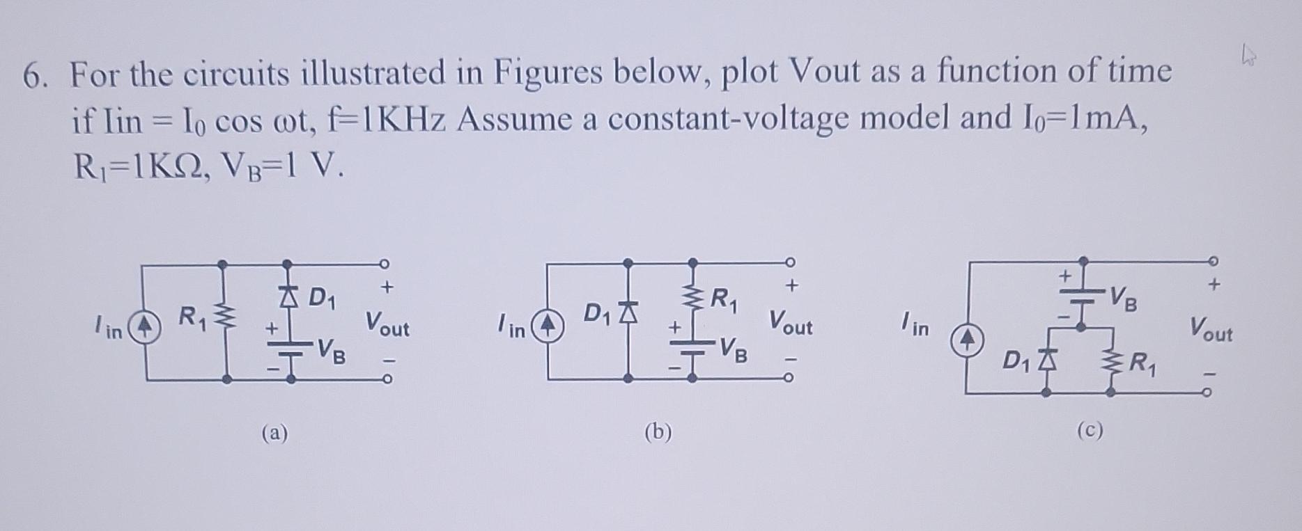 For the circuits illustrated in Figures below, plot | Chegg.com