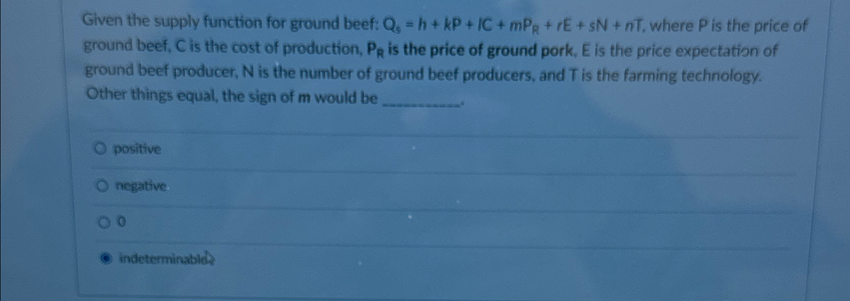 Solved Given the supply function for ground beef: | Chegg.com