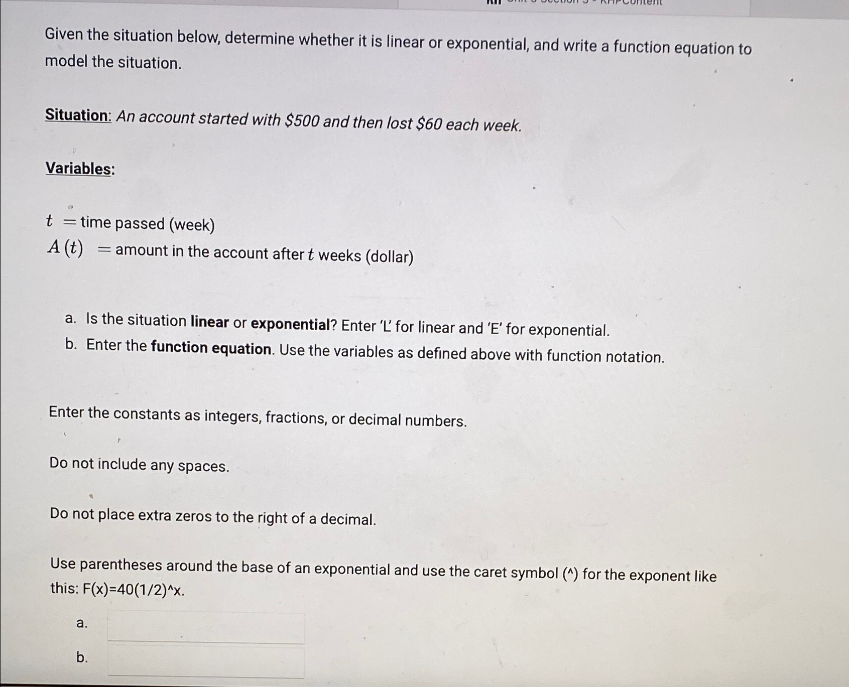 Solved Given the situation below, determine whether it is | Chegg.com