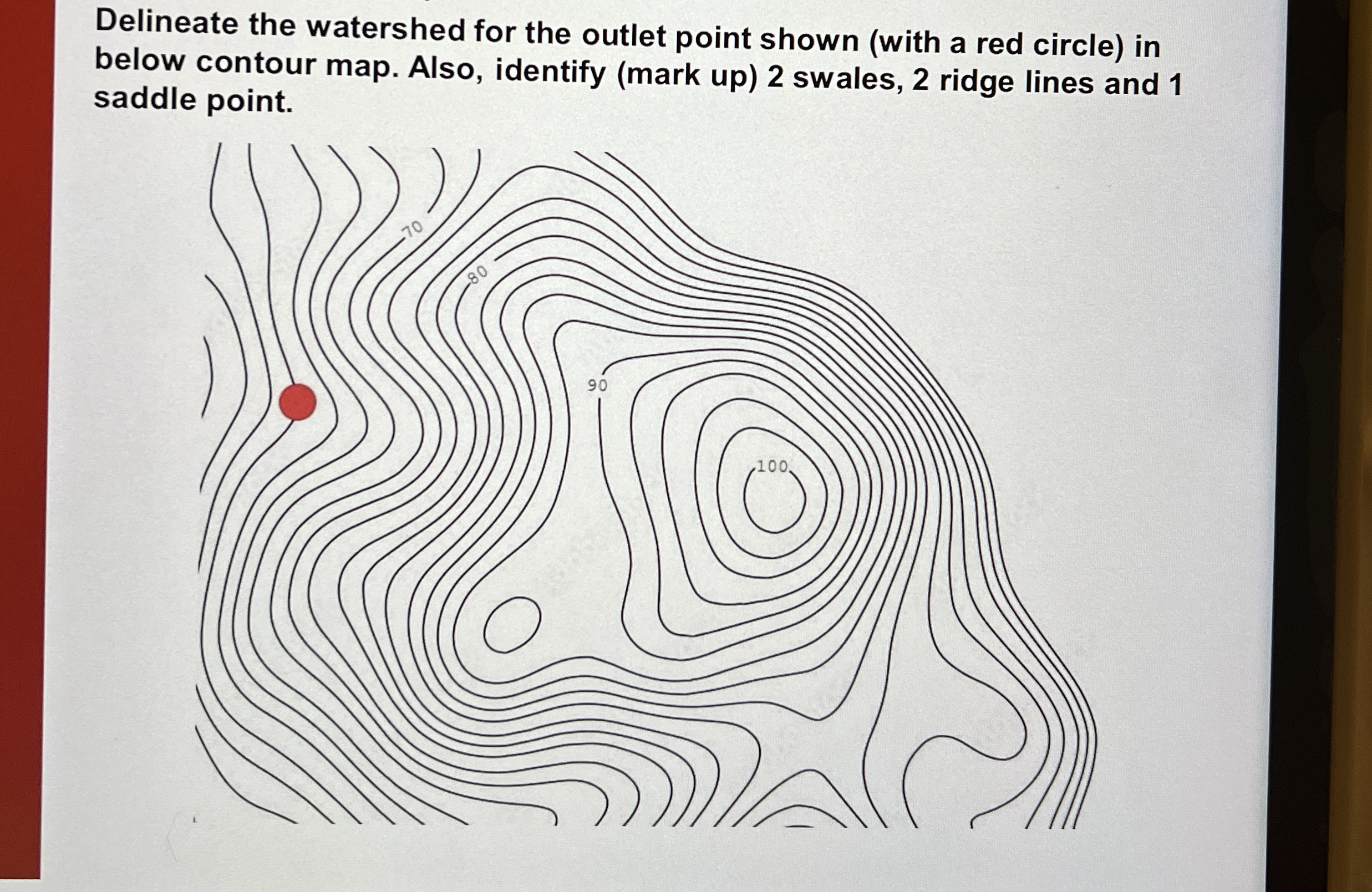 Solved Delineate the watershed for the outlet point shown | Chegg.com