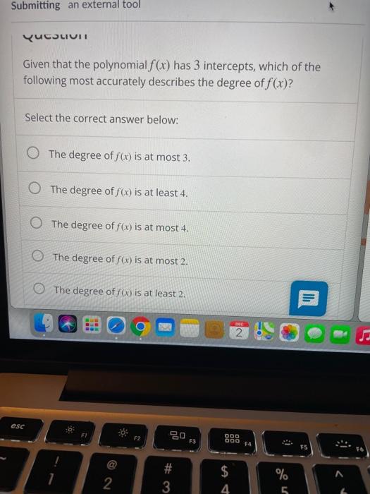 Solved Submitting an external tool YuCJIUNI Given that the | Chegg.com