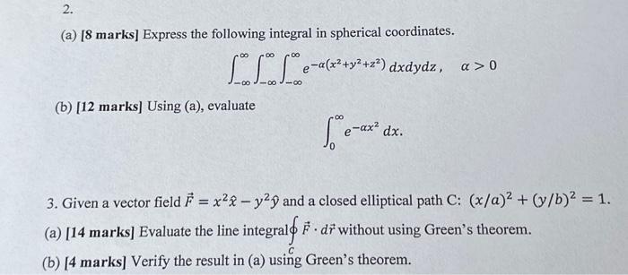 Solved 2. (a) [8 marks] Express the following integral in | Chegg.com