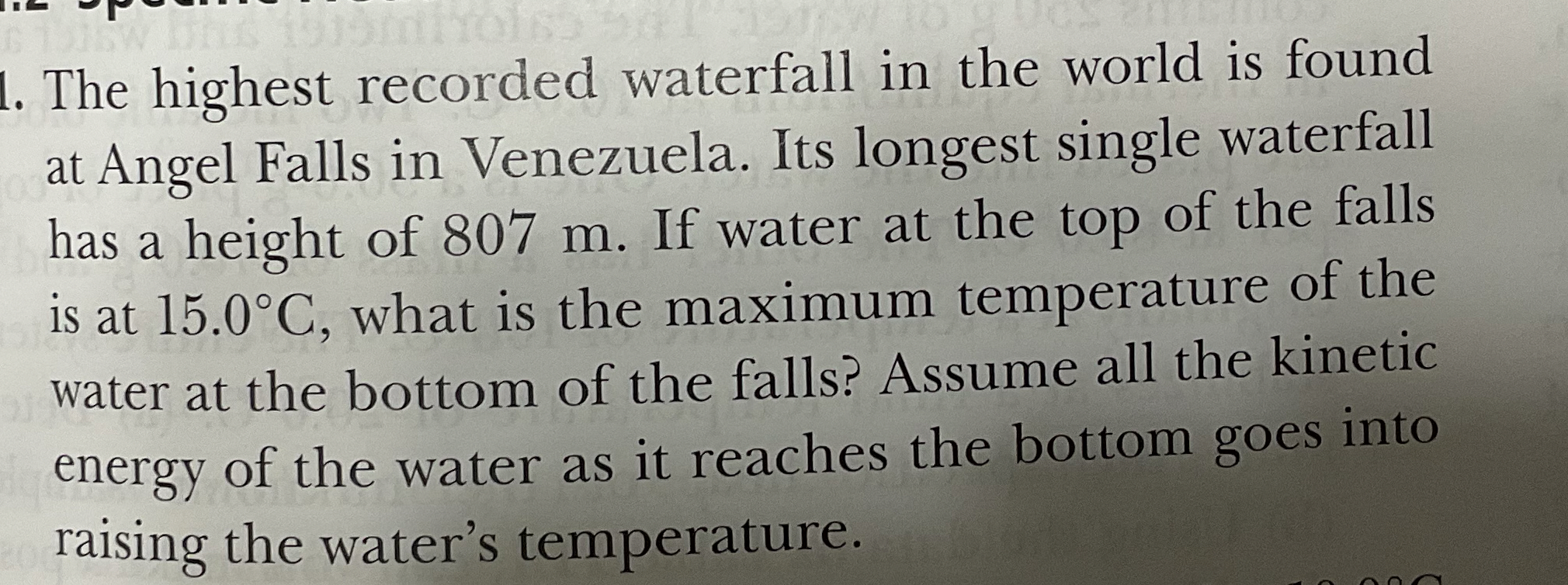 Solved The highest recorded waterfall in the world is found | Chegg.com