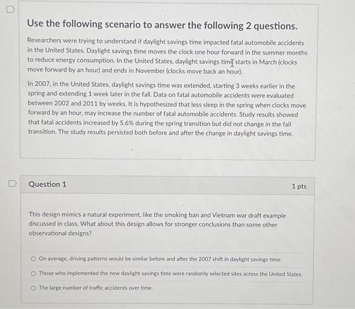 Solved Use the following scenario to answer the following 2 | Chegg.com