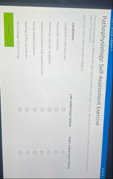 Solved Pathophysiology: Self-Assessment Exercise6 ﻿of 29The | Chegg.com