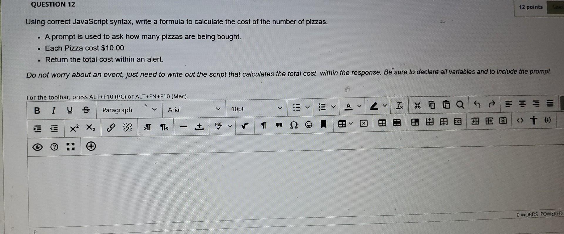 Solved Using correct JavaScript syntax, write a formula to | Chegg.com