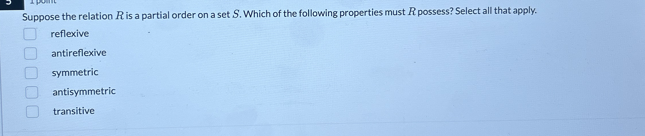 Solved Suppose the relation R ﻿is a partial order on a set | Chegg.com