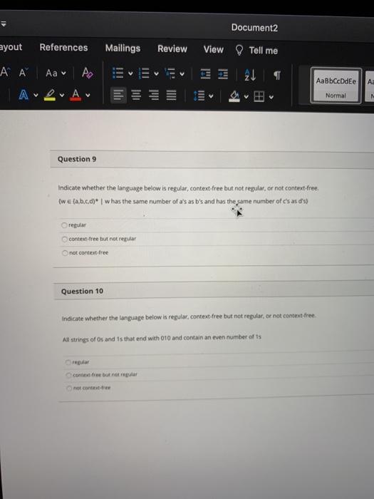 Solved Document2 Ayout References Mailings Review View Tell