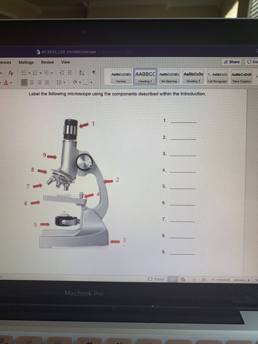 Solved AP 5041 L02 Intro Microscope ences Mailings Review | Chegg.com