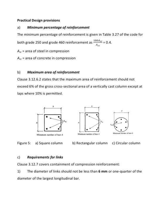 Solved 2) A short braced reinforced concrete column supports | Chegg.com