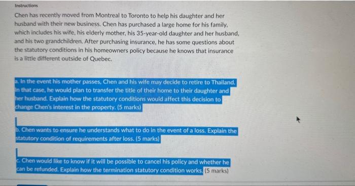 Solved Hide Assignment Information Instructions Chen has | Chegg.com