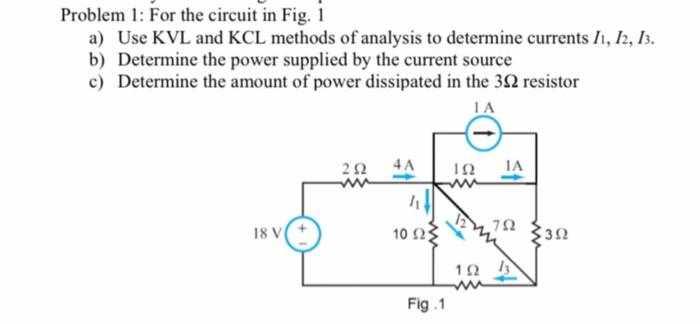 Solved Use KVL and KCL methods of analysis to determine | Chegg.com