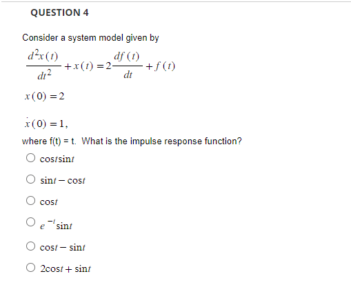 Solved QUESTION 4Consider a system model given | Chegg.com