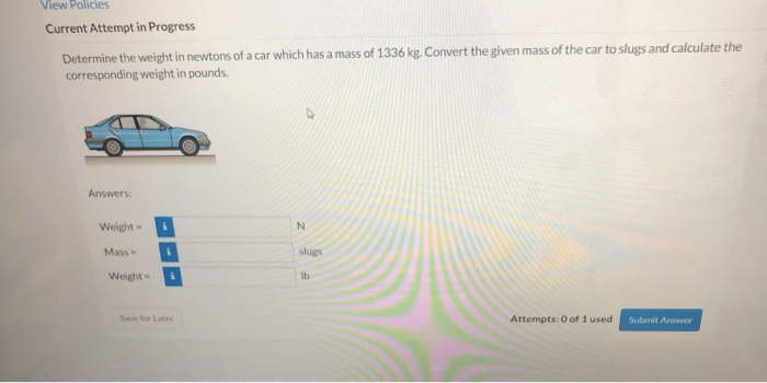 Solved View Policies Current Attempt in Progress Determine | Chegg.com