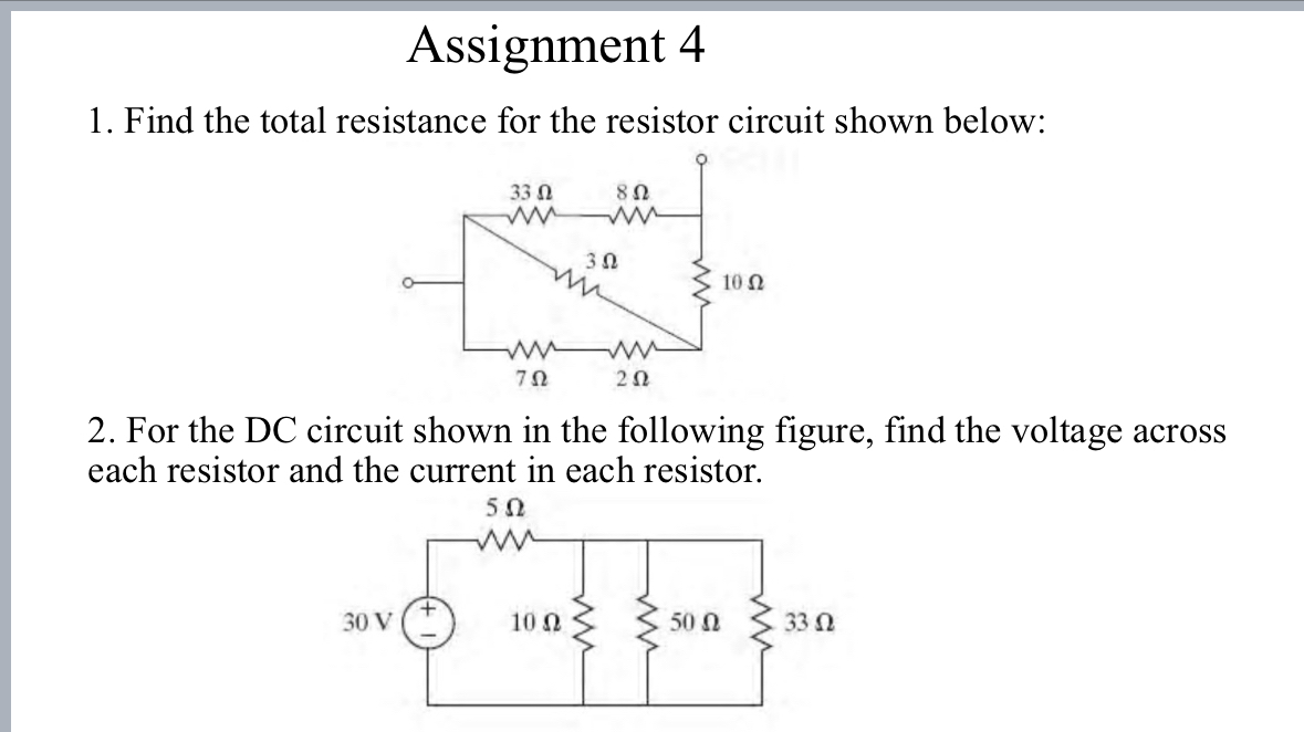 Solved Assignment 4Find the total resistance for the | Chegg.com