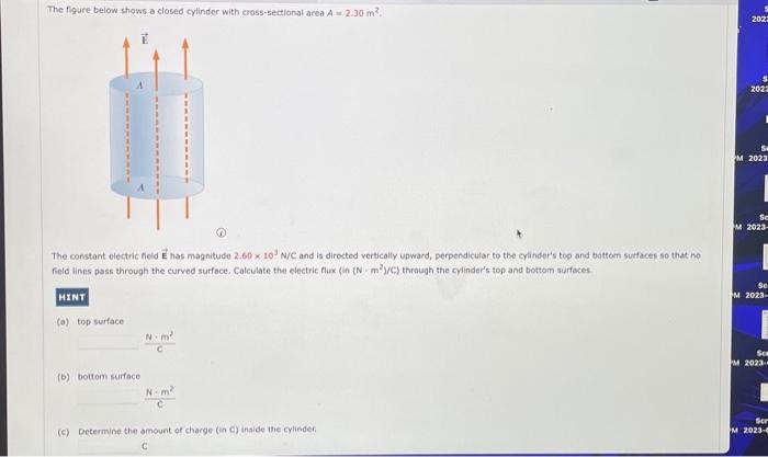 Solved The figure below shows a closed cylinder with | Chegg.com