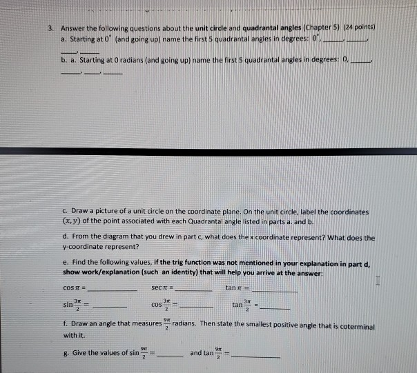 Solved 3. Answer the following questions about the unit | Chegg.com