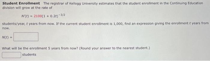 Solved Student Enrollment The registrar of Kellogg | Chegg.com