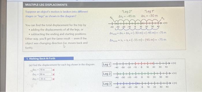 Solved Suppose an object's motion is broken into different | Chegg.com