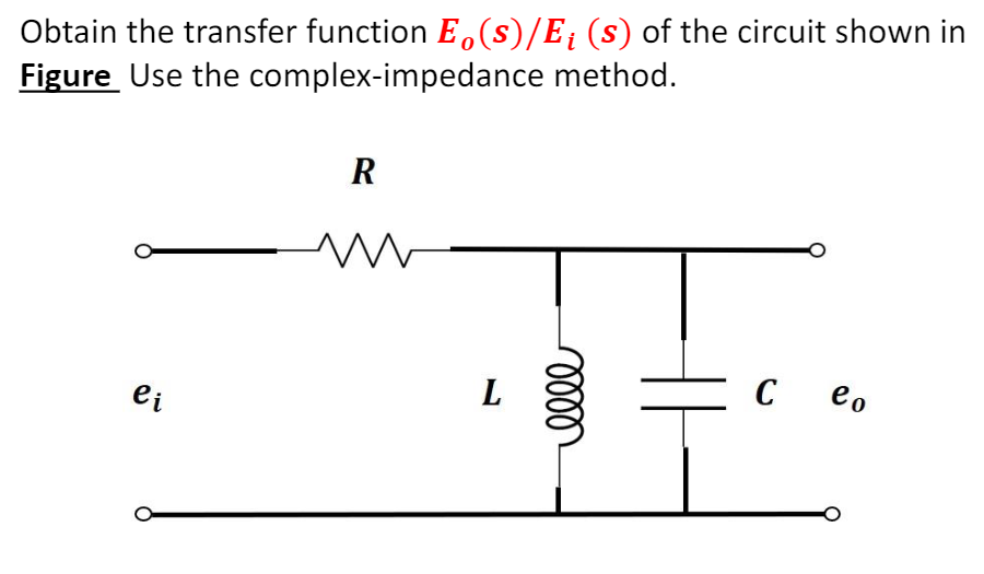 Solved Obtain the transfer function EosEi(s) ﻿of the circuit | Chegg.com