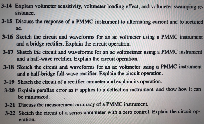 3-14 Explain voltmeter sensitivity, voltmeter loading | Chegg.com
