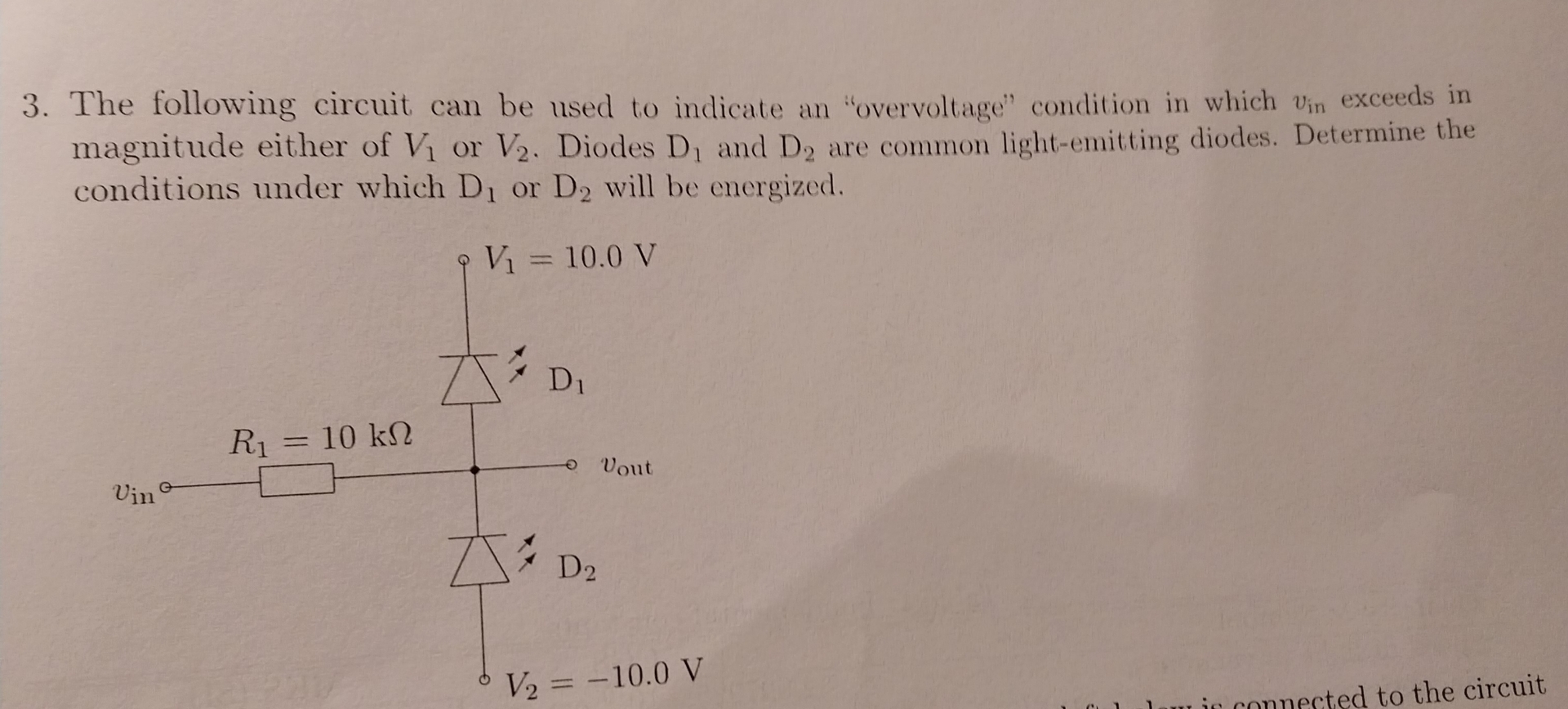 Solved The following circuit can be used to indicate an | Chegg.com