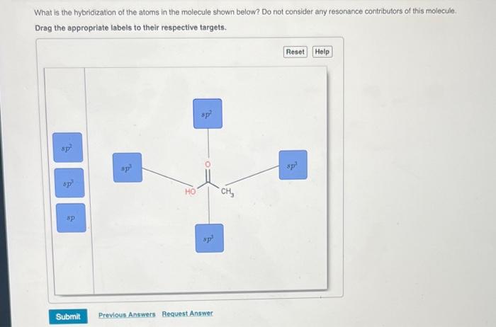 Solved What is the hybridization of the atoms in the | Chegg.com