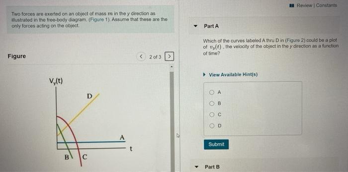 Solved 2 Review Constants Two forces are exerted on an | Chegg.com