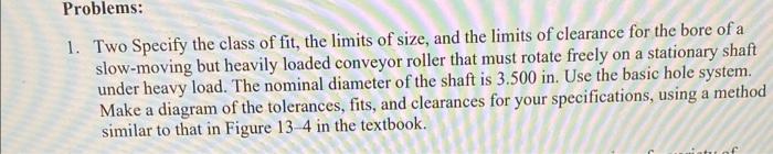 Solved Problems: 1. Two Specify the class of fit, the limits | Chegg.com