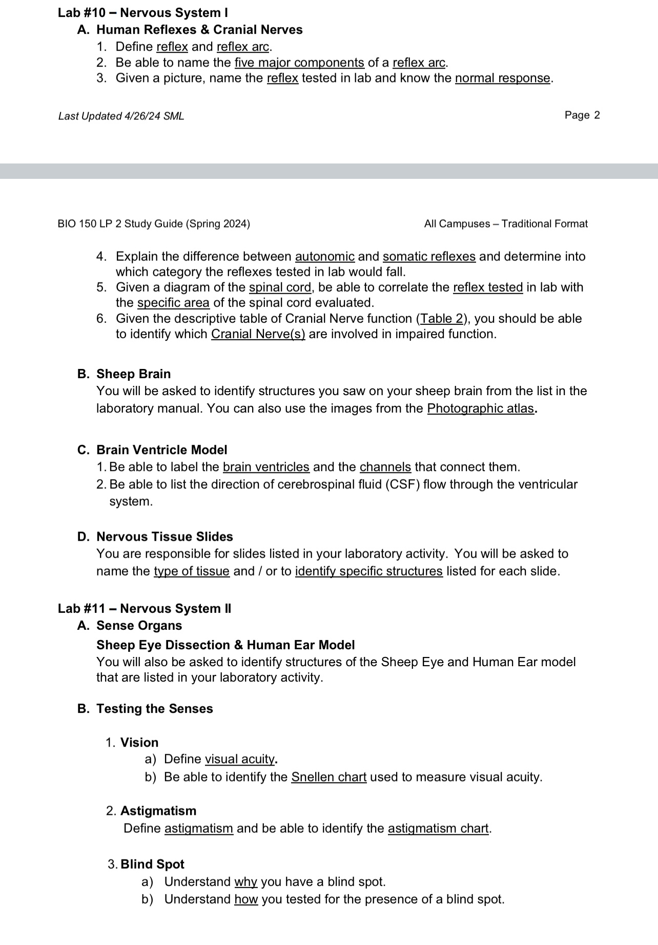 Solved Lab #10 - ﻿Nervous System IA. ﻿Human Reflexes & | Chegg.com