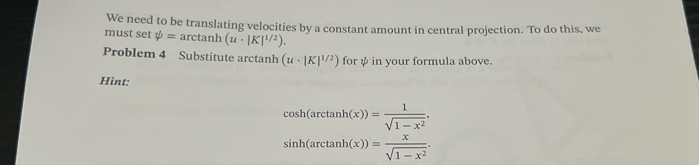 Solved We need to be translating velocities by a constant | Chegg.com