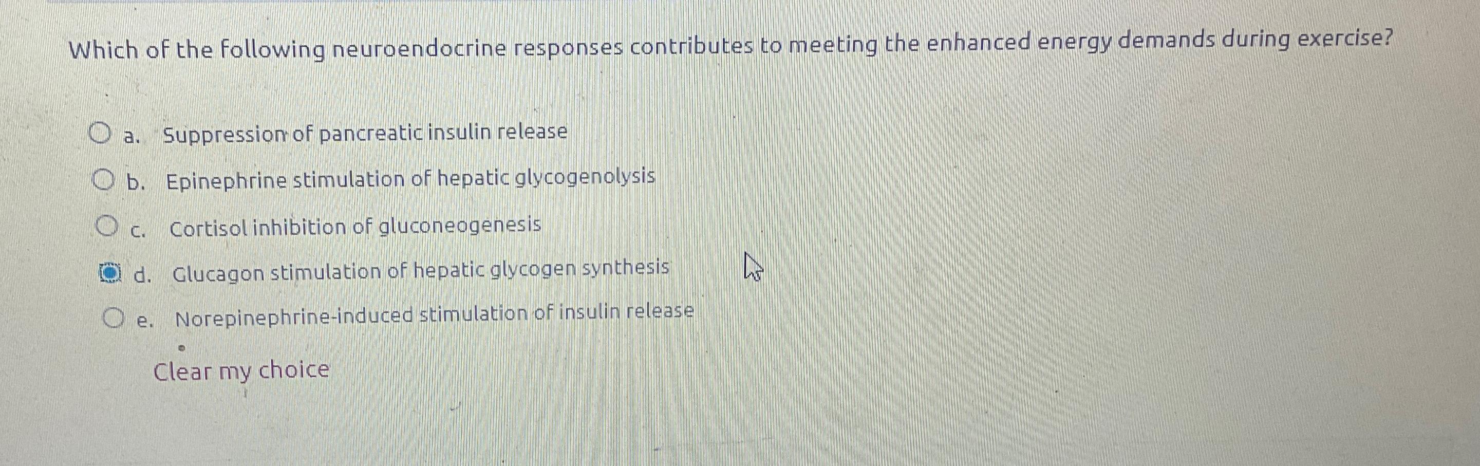 Solved Which of the following neuroendocrine responses | Chegg.com