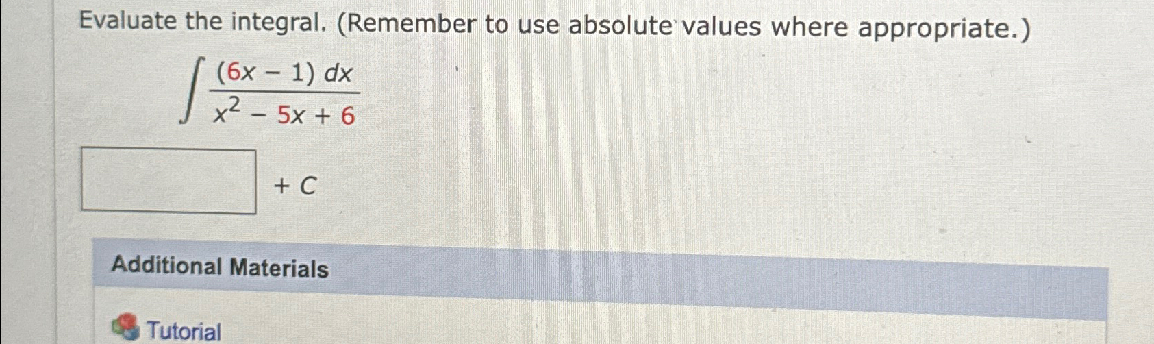 Solved Evaluate the integral. (Remember to use absolute | Chegg.com
