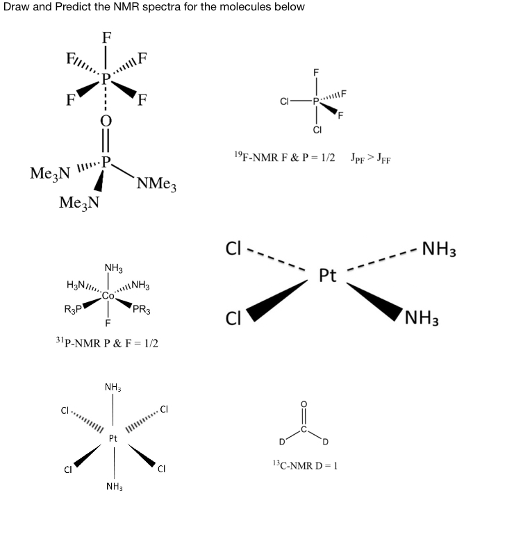 ?19F-NMR ﻿F & P=12,JPF>JFF?3 ﻿P-NMR P & F=12?13 | Chegg.com