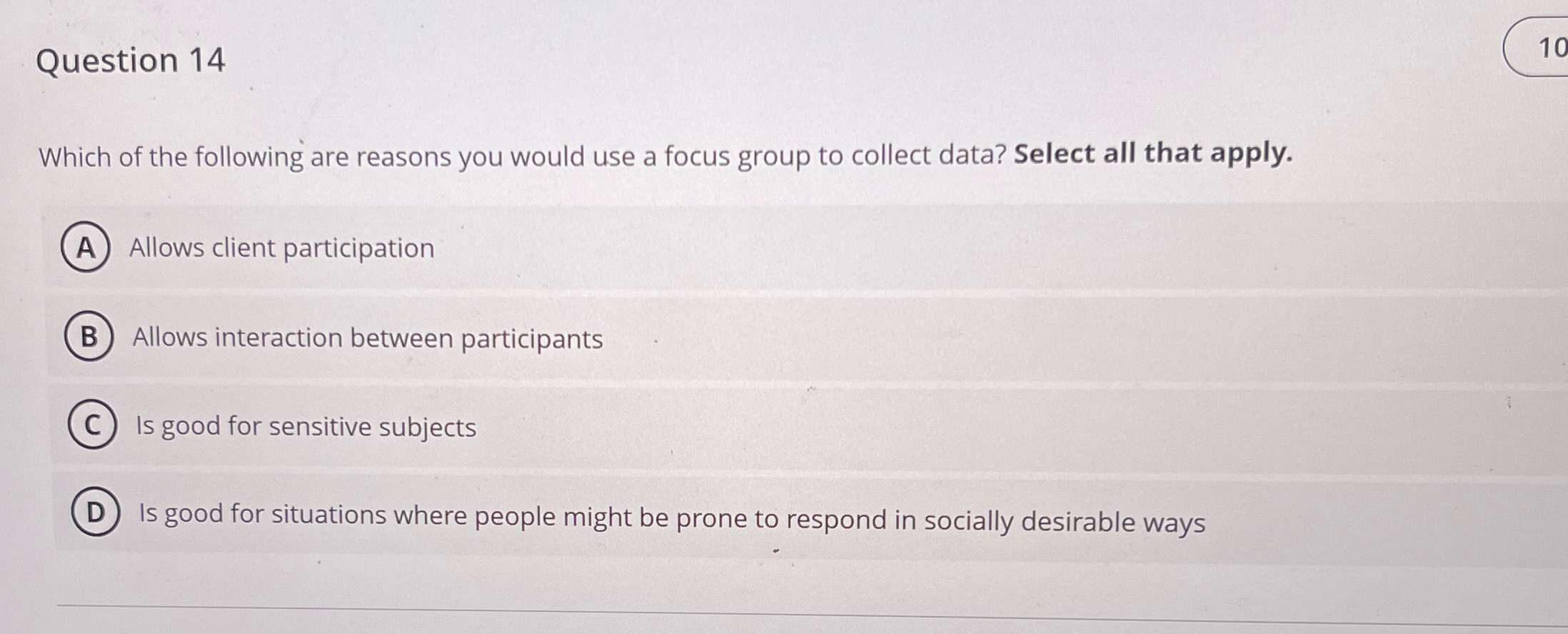 Solved Question 14Which of the following are reasons you | Chegg.com