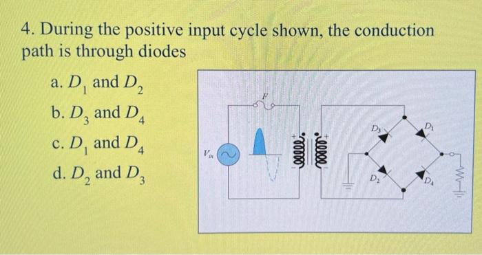 Solved 1. For the circuit shown, the PIV will occur when the | Chegg.com