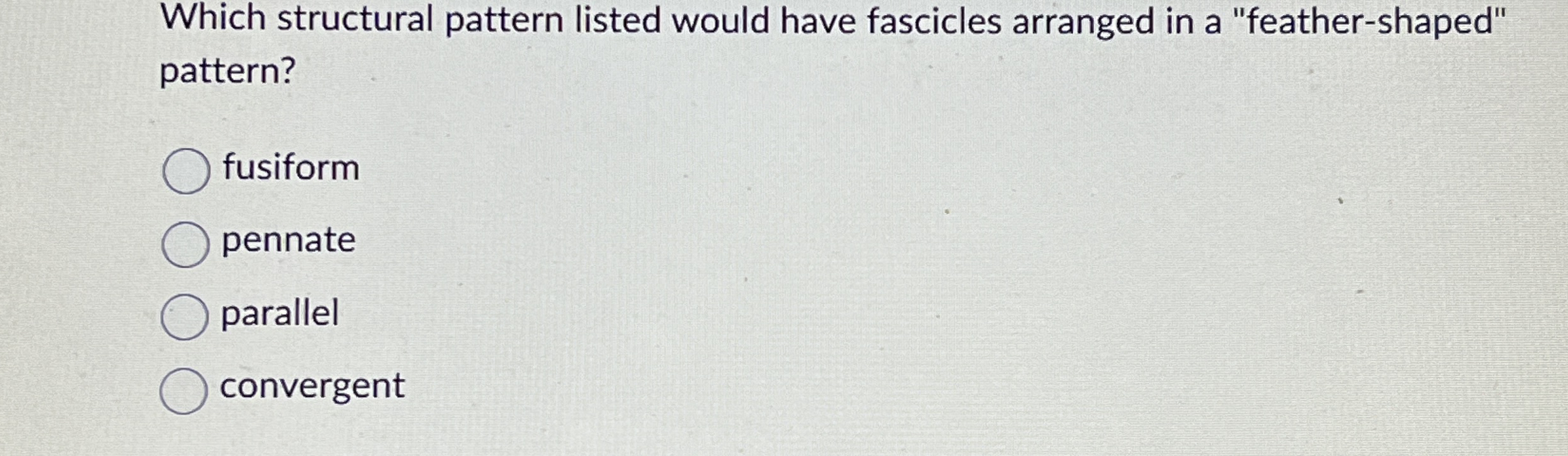Solved Which structural pattern listed would have fascicles | Chegg.com