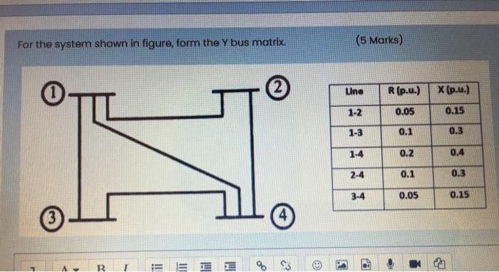 Solved For the system shown in figure, form the Y bus | Chegg.com
