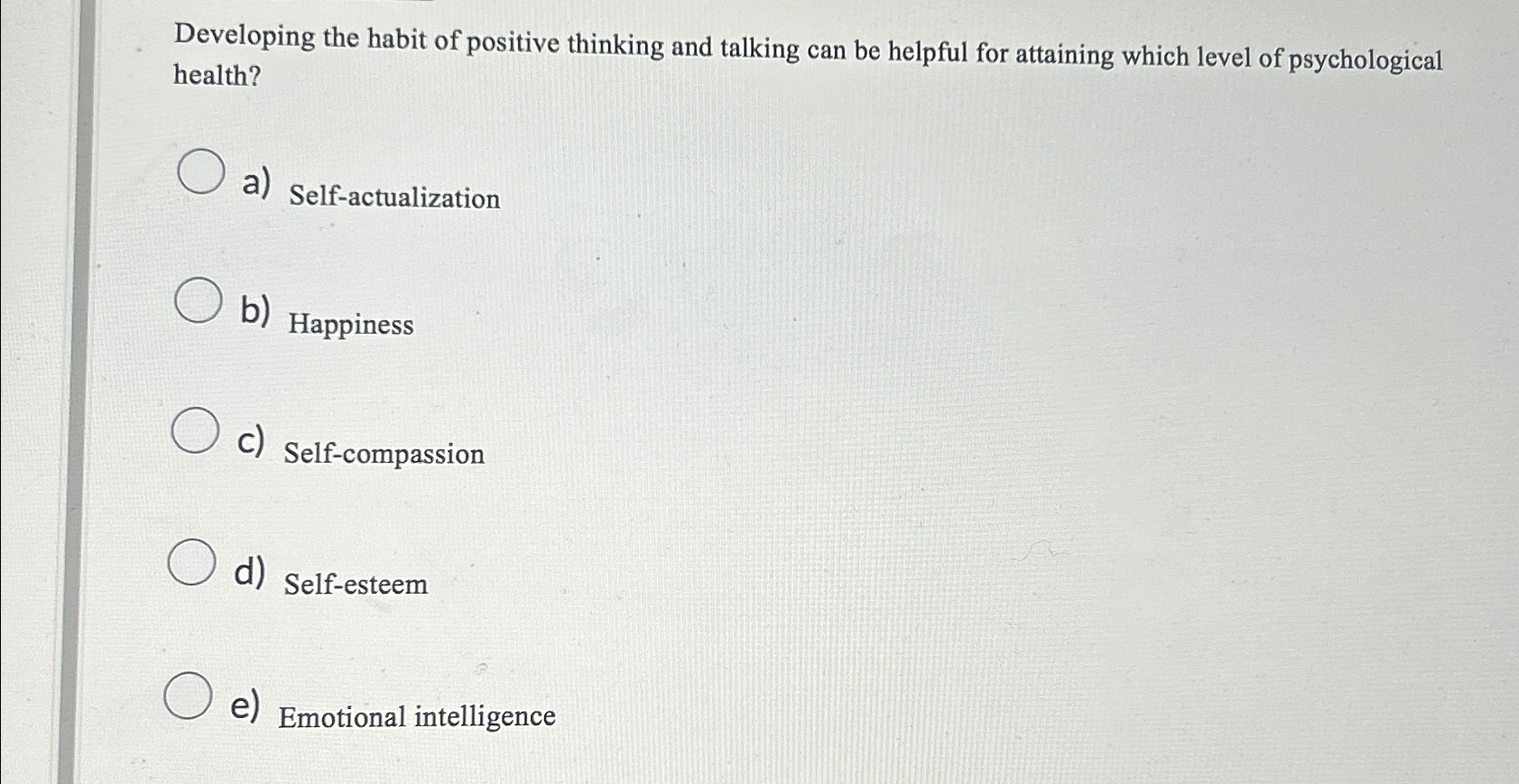 Solved Developing the habit of positive thinking and talking | Chegg.com