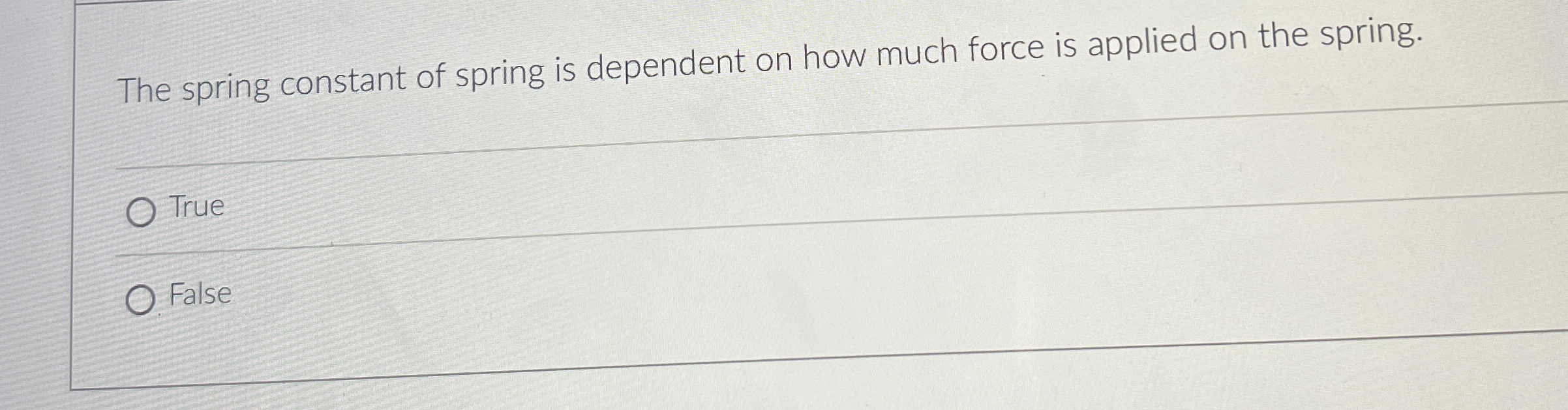 Solved The spring constant of spring is dependent on how | Chegg.com