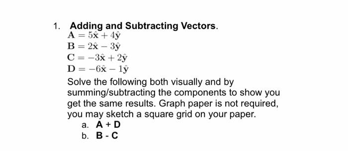 Solved 1. Adding and Subtracting Vectors. | Chegg.com