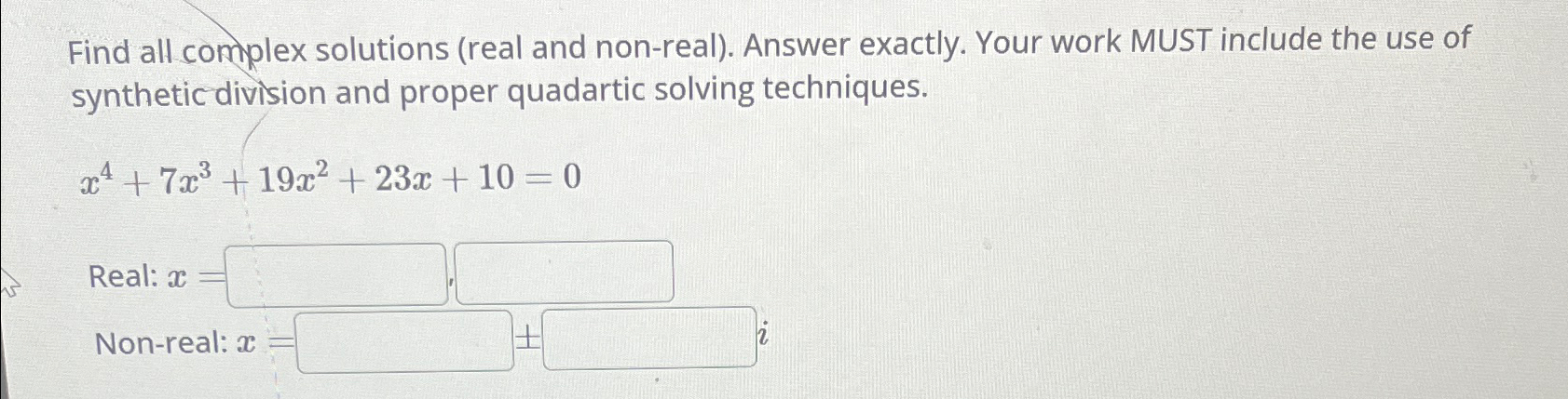 Solved Find all complex solutions (real and non-real). | Chegg.com