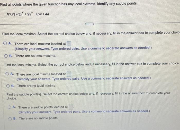 Solved Find all points where the given function has any | Chegg.com