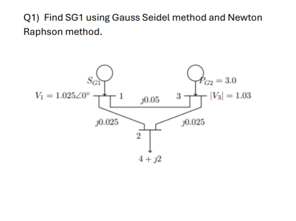 Solved Q1) ﻿Find SG1 ﻿using Gauss Seidel method and Newton | Chegg.com
