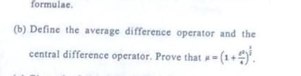 Solved formulae,(b) ﻿Define the average difference operator | Chegg.com