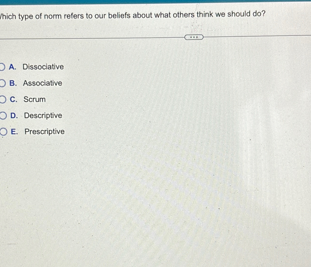 Solved /hich type of norm refers to our beliefs about what | Chegg.com