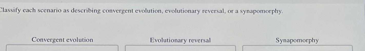 Solved Classify each scenario as describing convergent | Chegg.com