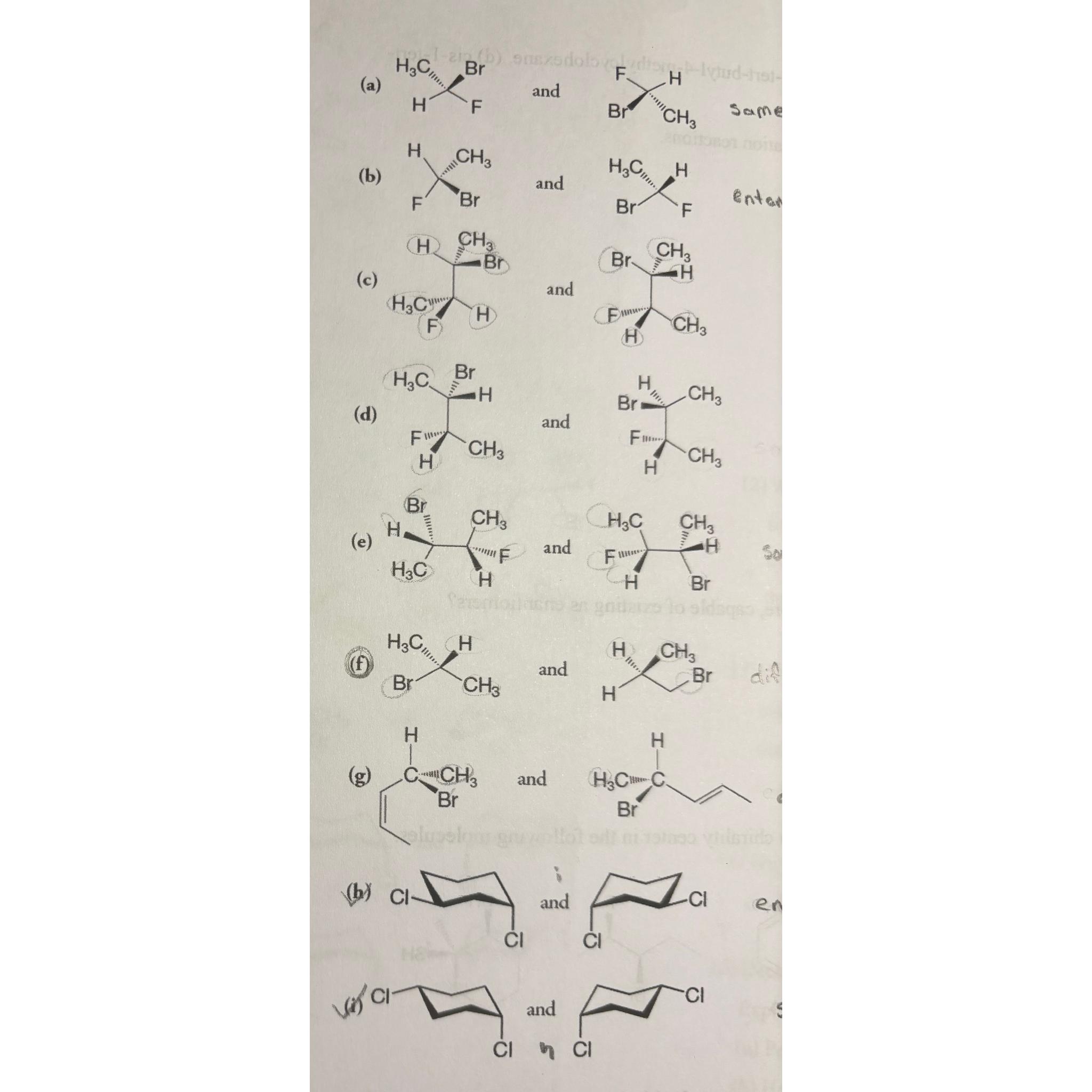 Solved Consider the following pairs of structures. Designate | Chegg.com