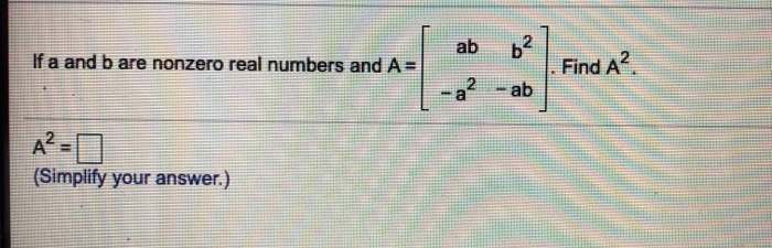 Solved - 1 2 Given A= 5 - 3 and B= 0 -3 4 3 find the product | Chegg.com