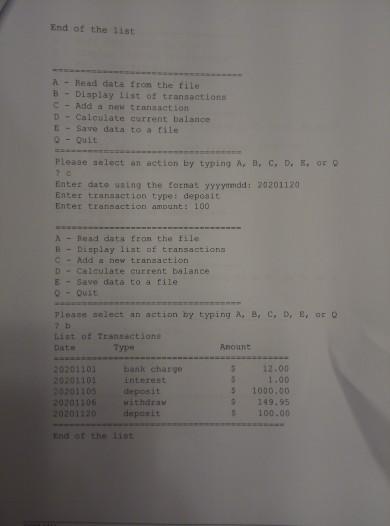 Solved # Transaction.py #Author: Date: class Transaction: | Chegg.com